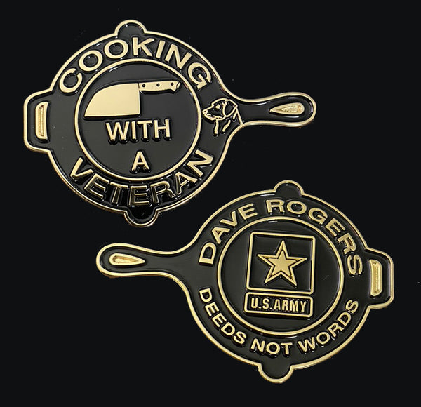 Challenge Coin Red and Black – Cooking with a Veteran